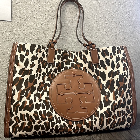 Tory Burch | Bags | Tory Burch Ella Leopard Canvas Tote Bag | Poshmark